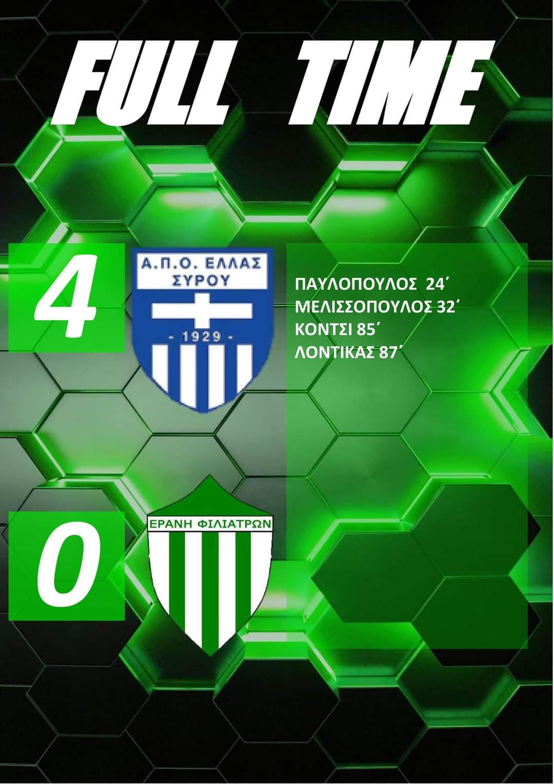 Ήττα για την Εράνη Φιλιατρών στη Σύρο - SportsPlus.gr